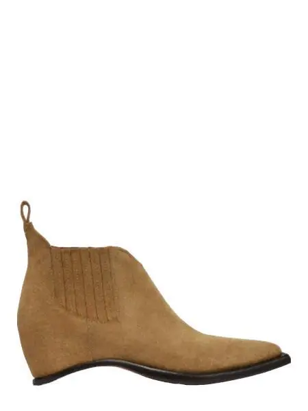 MAISON MARGIELA Suede Western Chelsea Wedge Boots - Camel