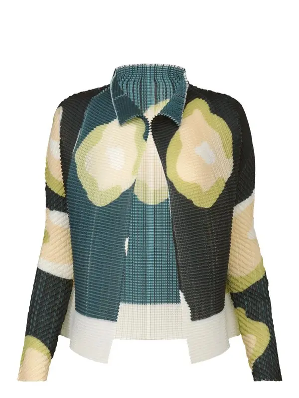 Issey Miyake Pleated Printed Cardigan - Black-hued