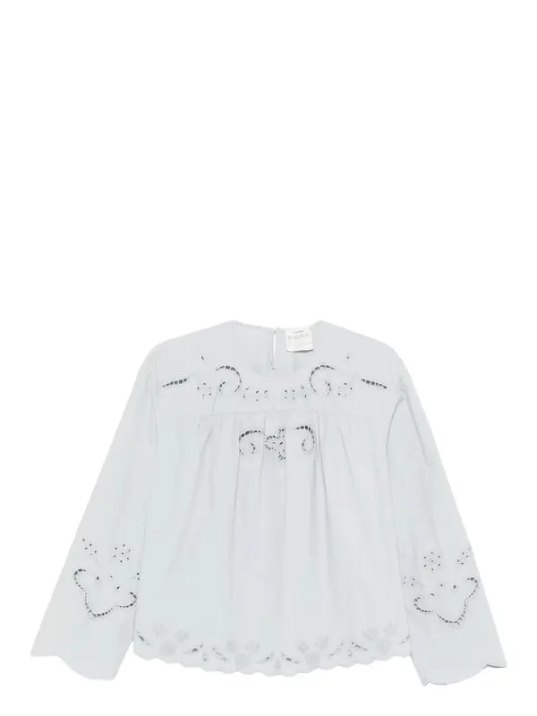 FORTE_FORTE Long-sleeved Embroidered Cover-up - White