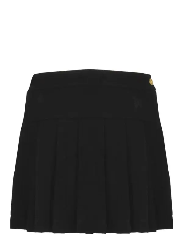 Palm Angels Monogram-embroidered Low-rise Mini Skirt - Black
