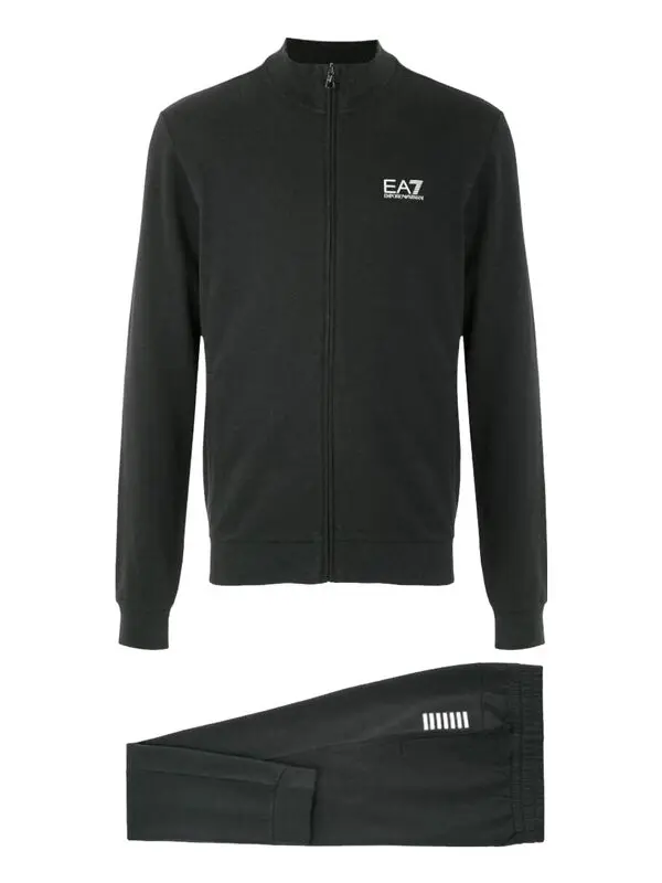 EA7 Logo-print Cotton Tracksuit Set - Midnight Blue