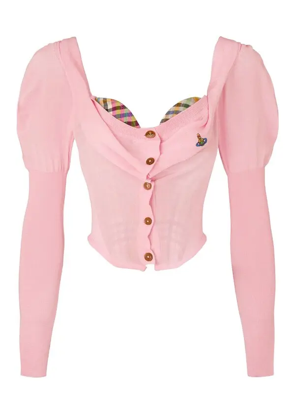 VIVIENNE WESTWOOD Bea Corset Cardigan With Draped Bust - Pink
