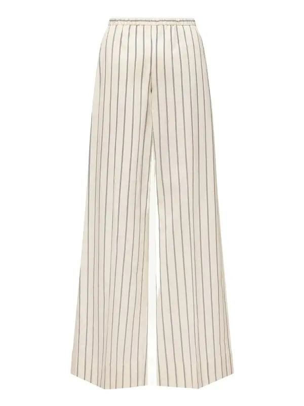 Moncler Striped Wide-leg Pants - White