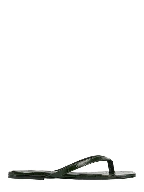 TOTEME Embossed Flat Sandals - Black