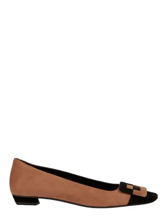 ROGER VIVIER Belle Vivier Ballerinas In Suede - Brown, Black