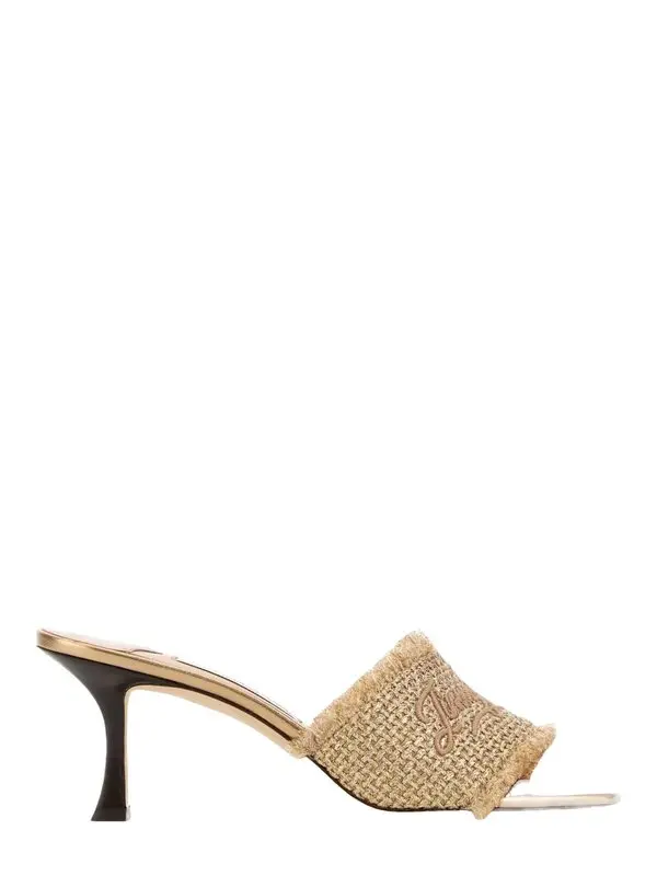 JIMMY CHOO Square-toe High-heeled Sandals With Fringe Trim - Nude