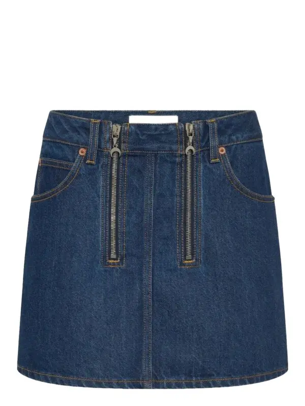 MARINE SERRE Zippered Denim Skirt - No