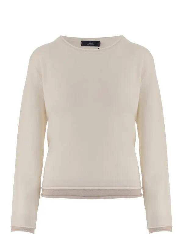 Arch4 Contrast Hem Cashmere Sweater - Nude