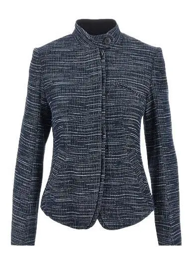 Emporio Armani Denim-effect Textured Jacket - Black