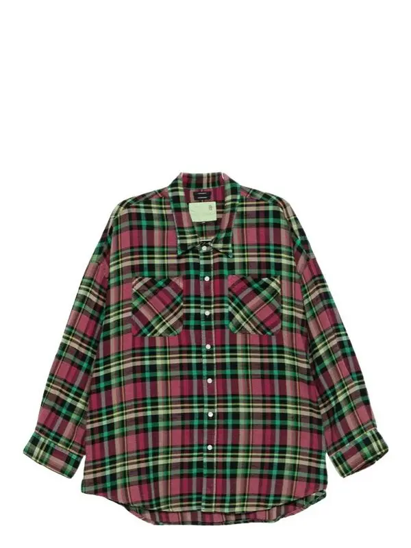 R13 Long Sleeve Checkered Shirt - Pink