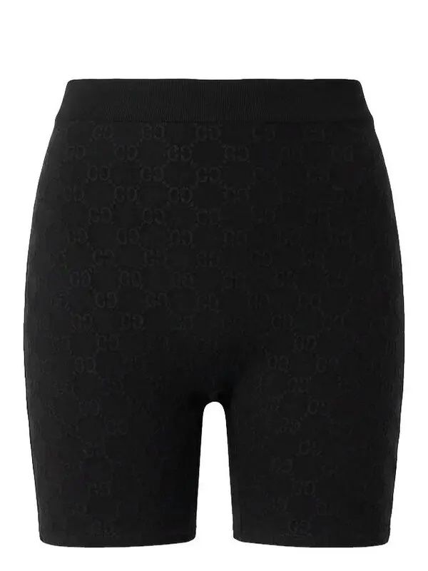 Gucci Monogram Stretch Cycling Shorts - Black