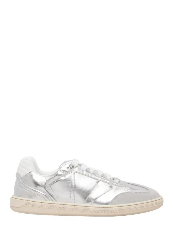 Versace Panelled Metallic Lace-up Sneakers - White