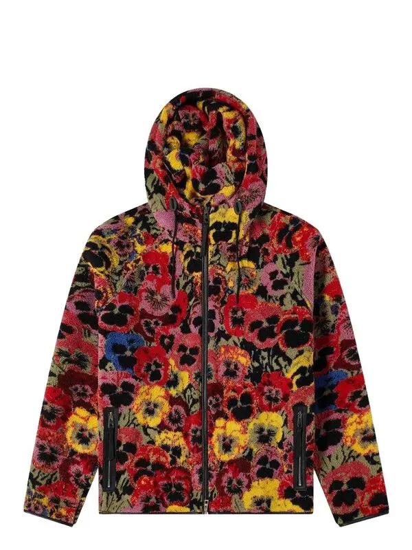 Loewe Pansies Jacquard Fleece Zip-up Hooded Jacket - Multicolor
