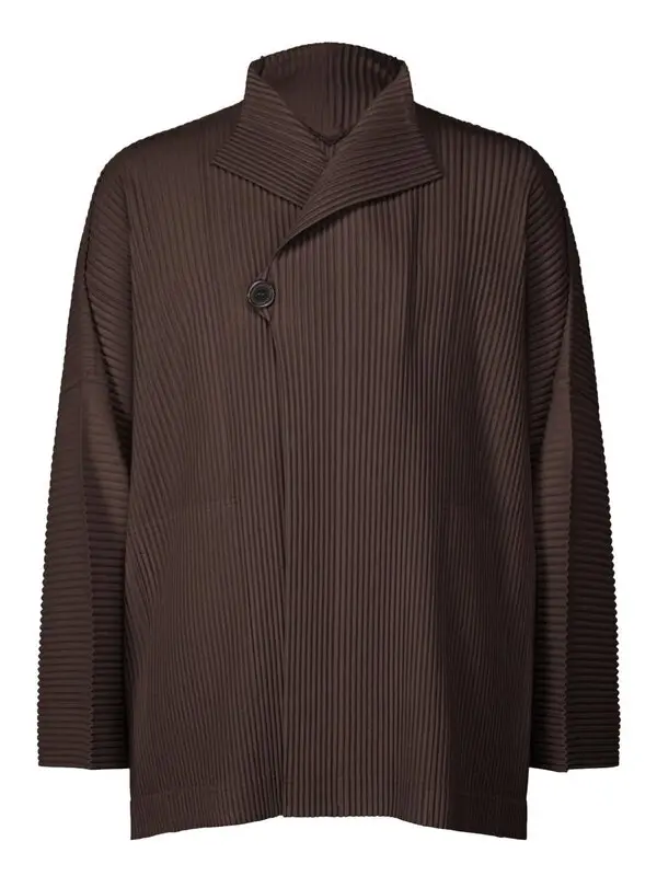 Issey Miyake Pleated Jacket - Aubergine Black