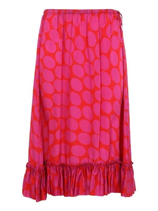 Dries Van Noten Printed Midi Skirt - Fuchsia
