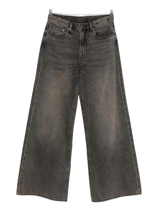 R13 Wide-leg Jeans With Belt Loops And Two Side Pockets - Black