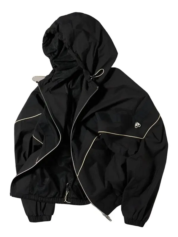 Moose Knuckles Long-sleeved Hooded Zip-up Jacket - Black/black