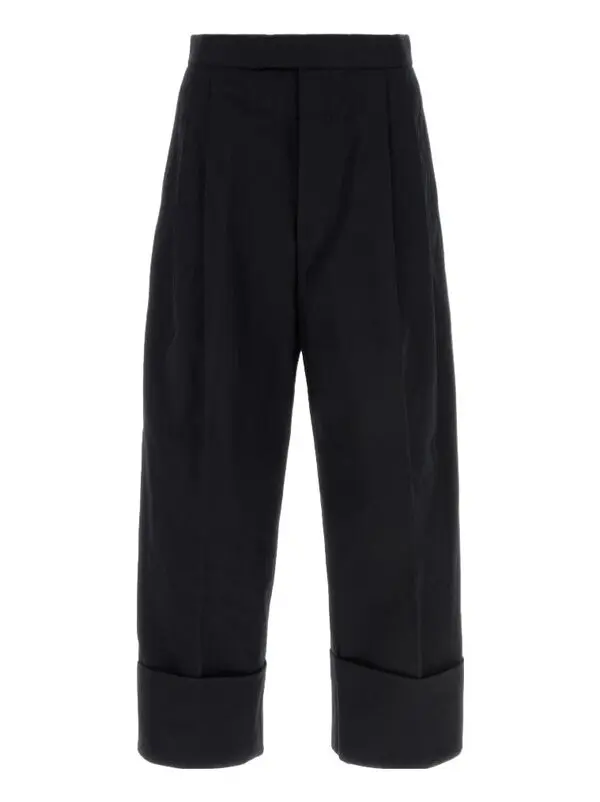 Thom Browne High-rise Cuffed Trousers - Navy Blue