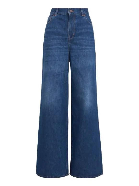 Chloé High Waist Flared Denim Jeans - Blue