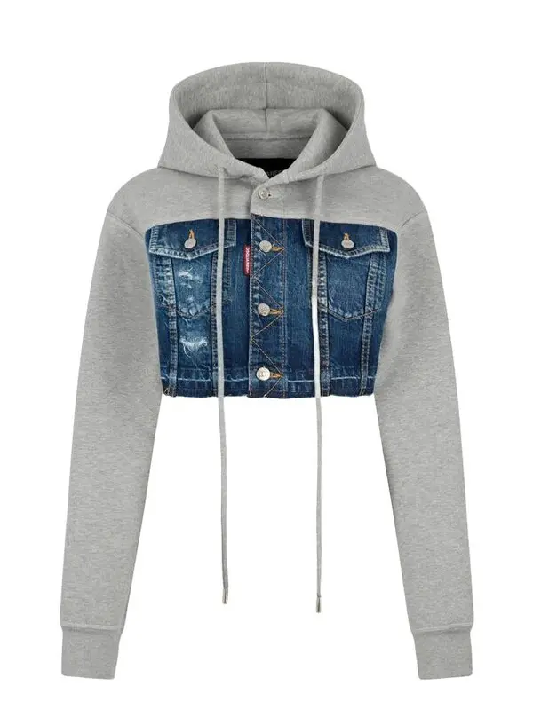 Dsquared2 Long-sleeve Cropped Hoodie - Polychromatic