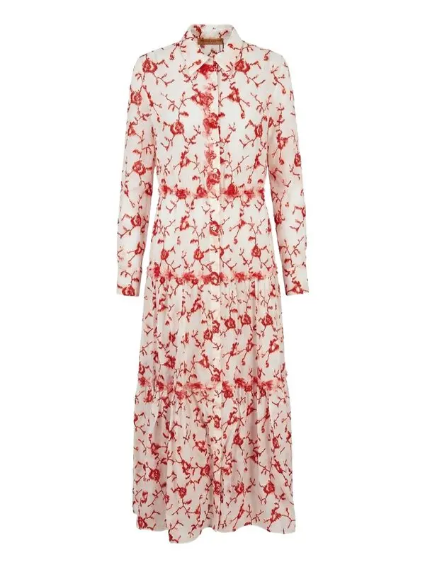 Ermanno Scervino Printed Long-sleeved Shirt Dress - Nude