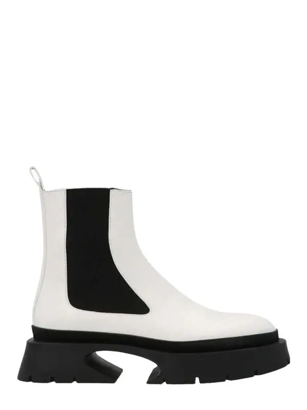 JIL SANDER Leather Ankle Boots - Black