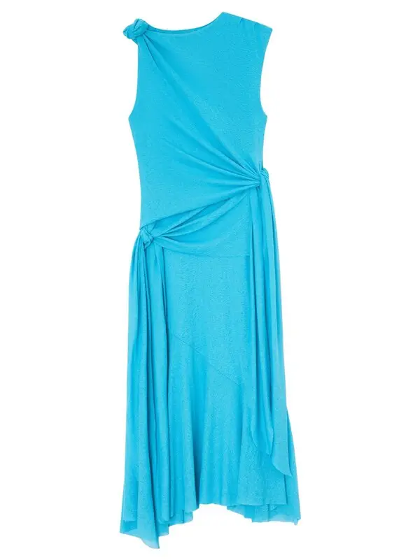 GANNI Sleeveless Knotted Maxi Dress - River Blue