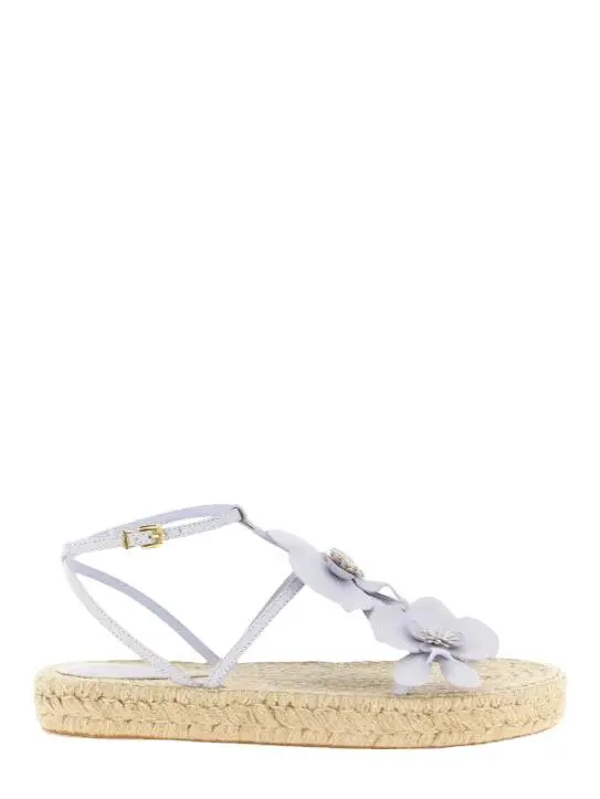 Zimmermann Orchid Flower-embellished Espadrille Sandals - Nude