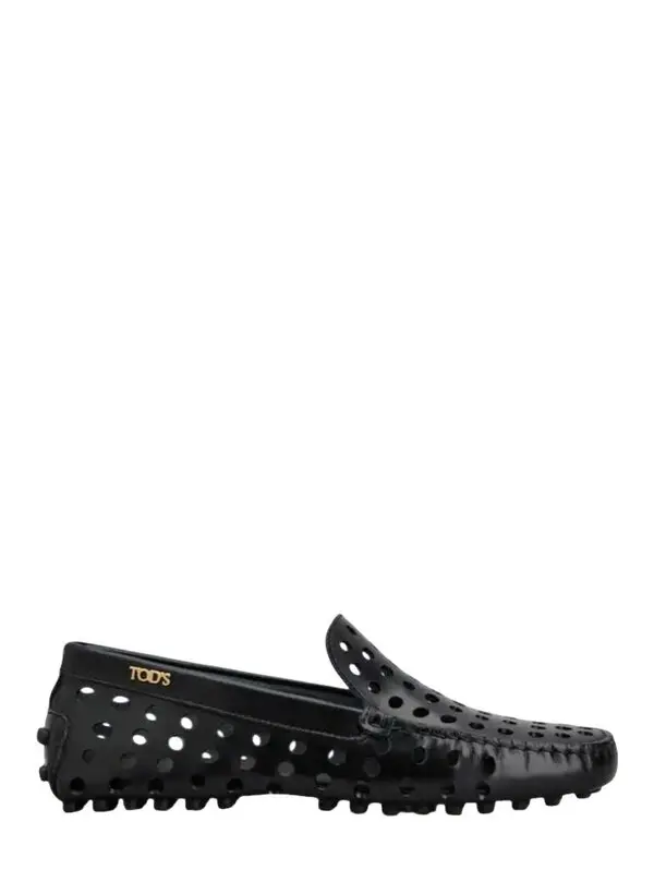 TOD'S Gommino Perforated Loafers - Black