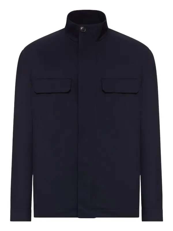 Zegna High-neck Chest Pocket Jacket - Black