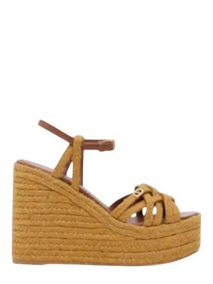 Valentino Garavani Vlogo Signature Wedge Sandals - Brown