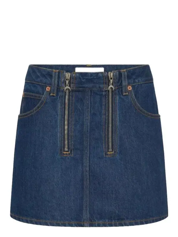 MARINE SERRE Zipped Mini Skirt - Blue