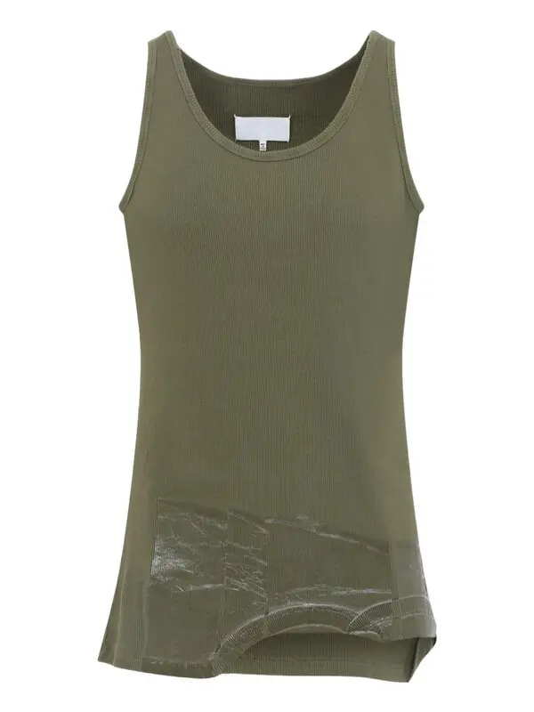 MAISON MARGIELA Coated Hem Tank Top - Olive