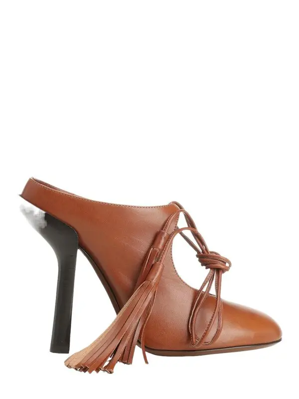 Dries Van Noten Cutout Lace-up High-heeled Pumps - Brown