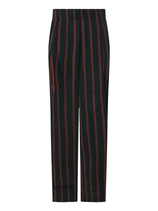 Dries Van Noten Striped Casual Pants - Black
