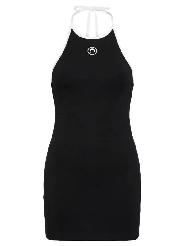 MARINE SERRE Moon Logo Knit Dress - Black