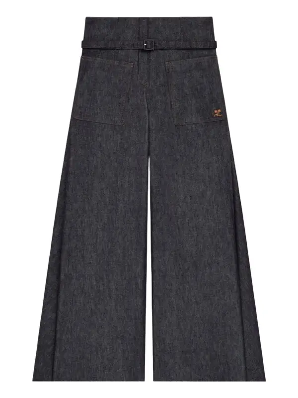 COURREGES Belted Palazzo Pants - Black