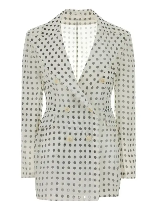 Ermanno Scervino Polka Dot Double-breasted Blazer - White
