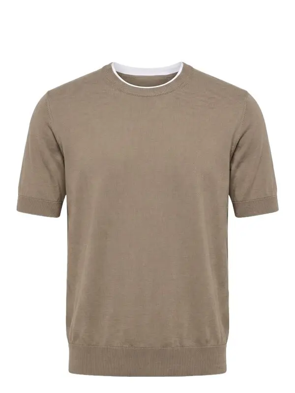 Peserico Short-sleeved Crewneck Jumper - Gray