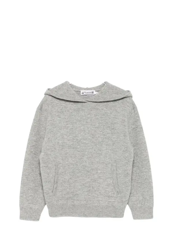 Bonpoint Long Sleeved Knitted Hoodie - Grey