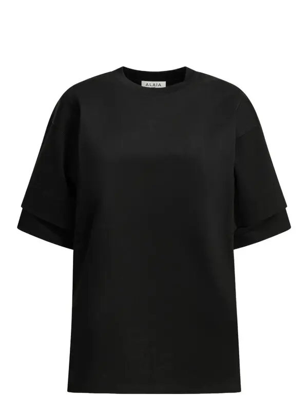 Alaïa Double Sleeve Crew Neck T-shirt - Black