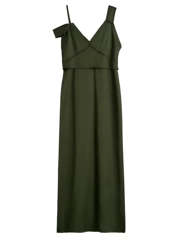TOTEME V-neck Slip Maxi Dress - Dark Green