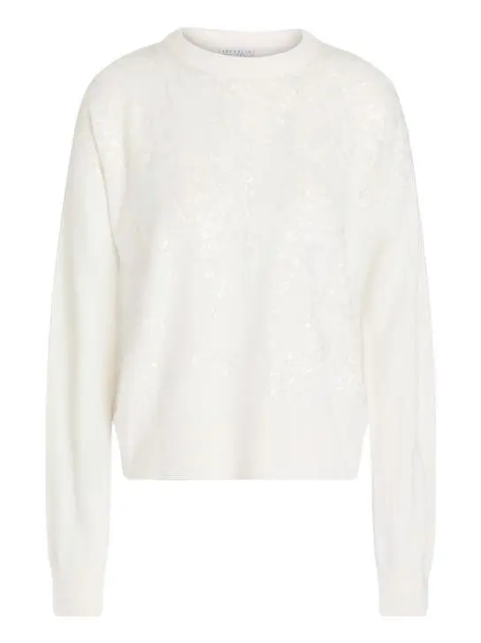 Brunello Cucinelli Embellished Crew Neck Jumper - Ivory