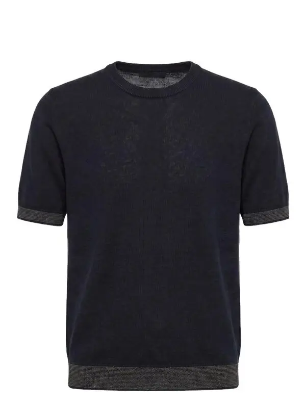 Peserico Short-sleeved Crewneck Knitted Jumper - Black