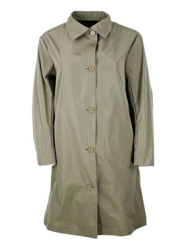 Fabiana Filippi Embellished-trim Buttoned Coat - Nude