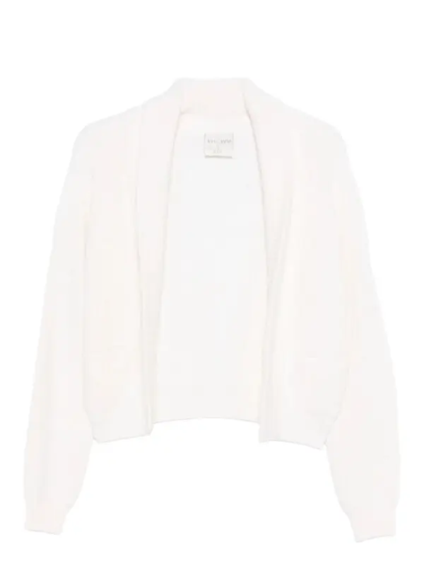 FORTE_FORTE Giglio Virgin Wool Elastane Cardigan - White