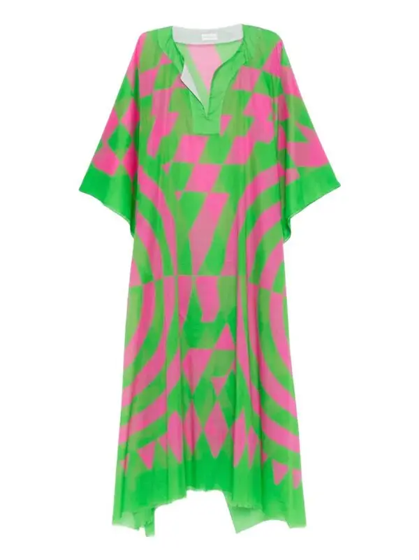 Dries Van Noten Graphic Print Kaftan - Green