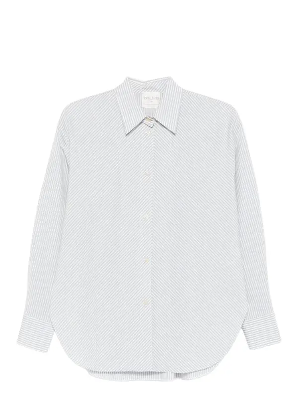FORTE_FORTE Striped Long Sleeve Shirt - White
