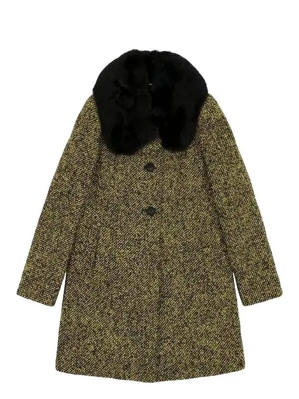 Max Mara Fur Collar Wool Coat - Green