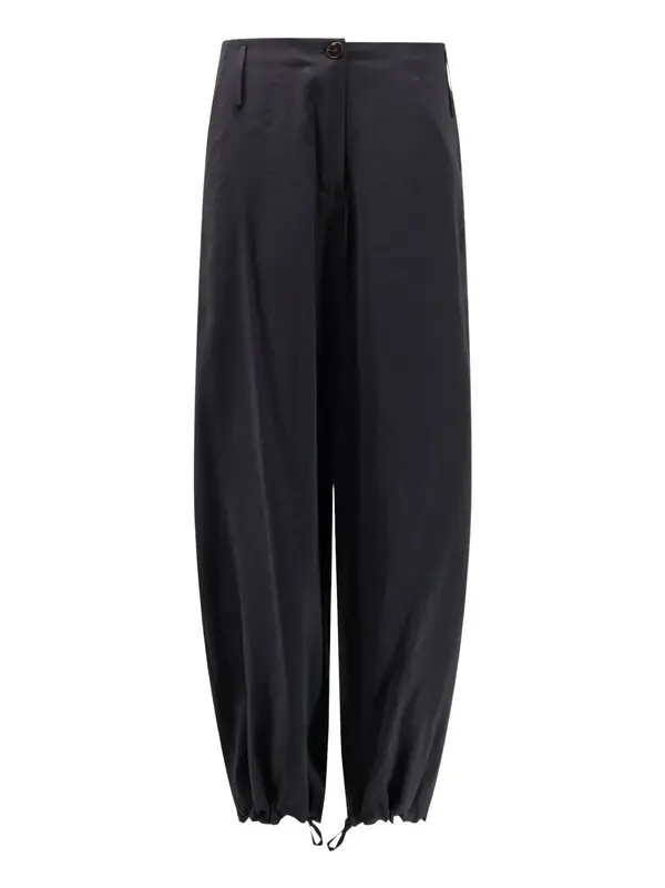 ALYSI Drawstring Hem Cargo Pants - Black